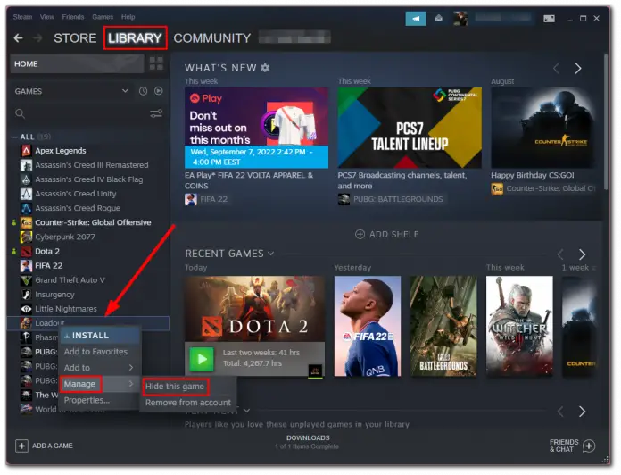 How to see hidden games on Steam | Splaitor