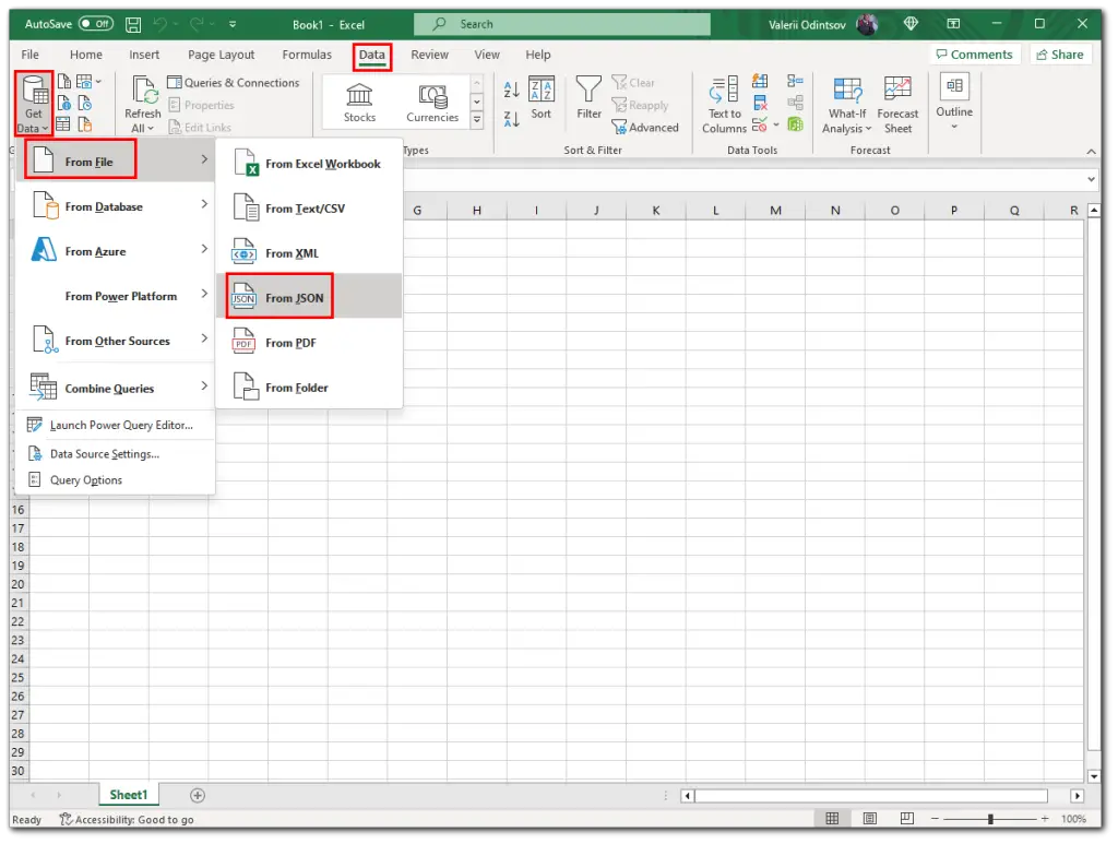 How to import JSON to Microsoft Excel | Splaitor