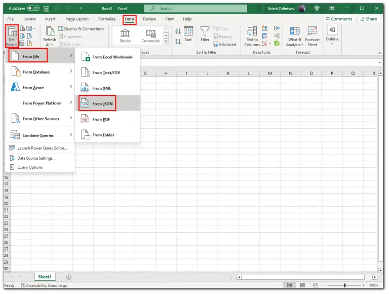 How to import JSON to Microsoft Excel | Splaitor