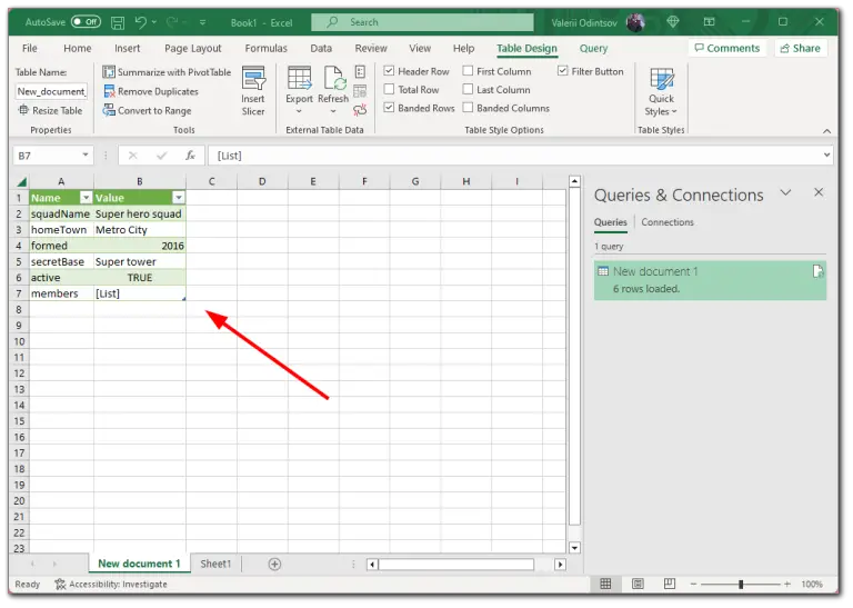 How to import JSON to Microsoft Excel | Splaitor