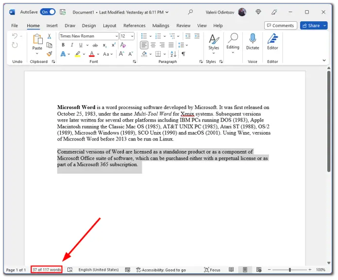 How to see the word count in Microsoft Word | Splaitor