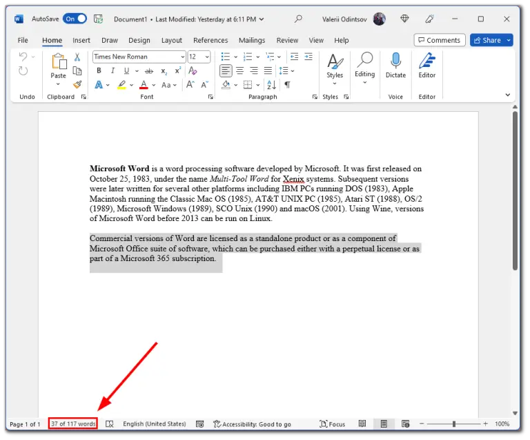 How to see the word count in Microsoft Word | Splaitor