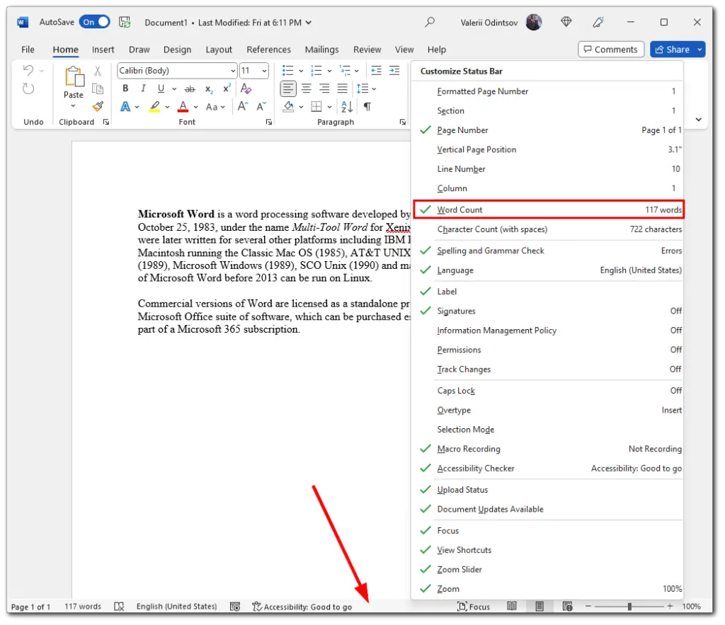 How to see the word count in Microsoft Word | Splaitor