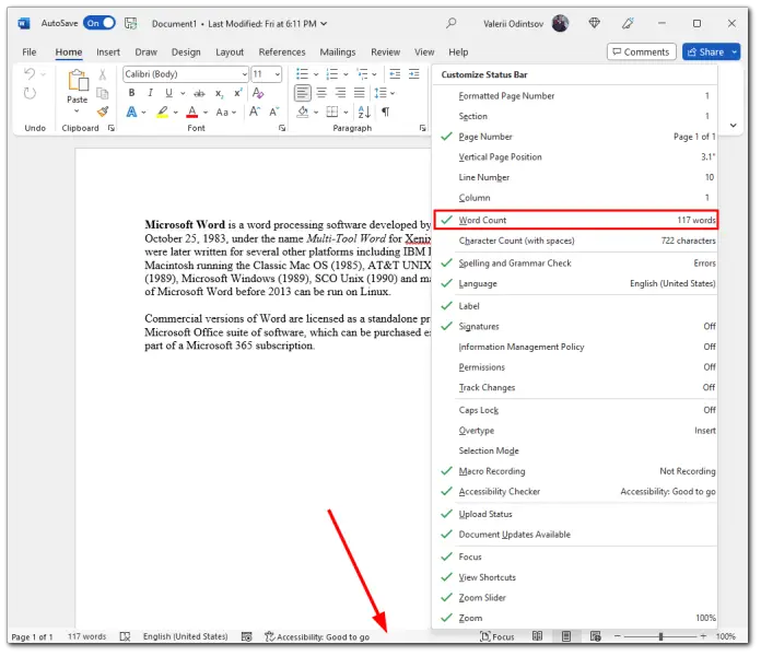 How to see the word count in Microsoft Word | Splaitor